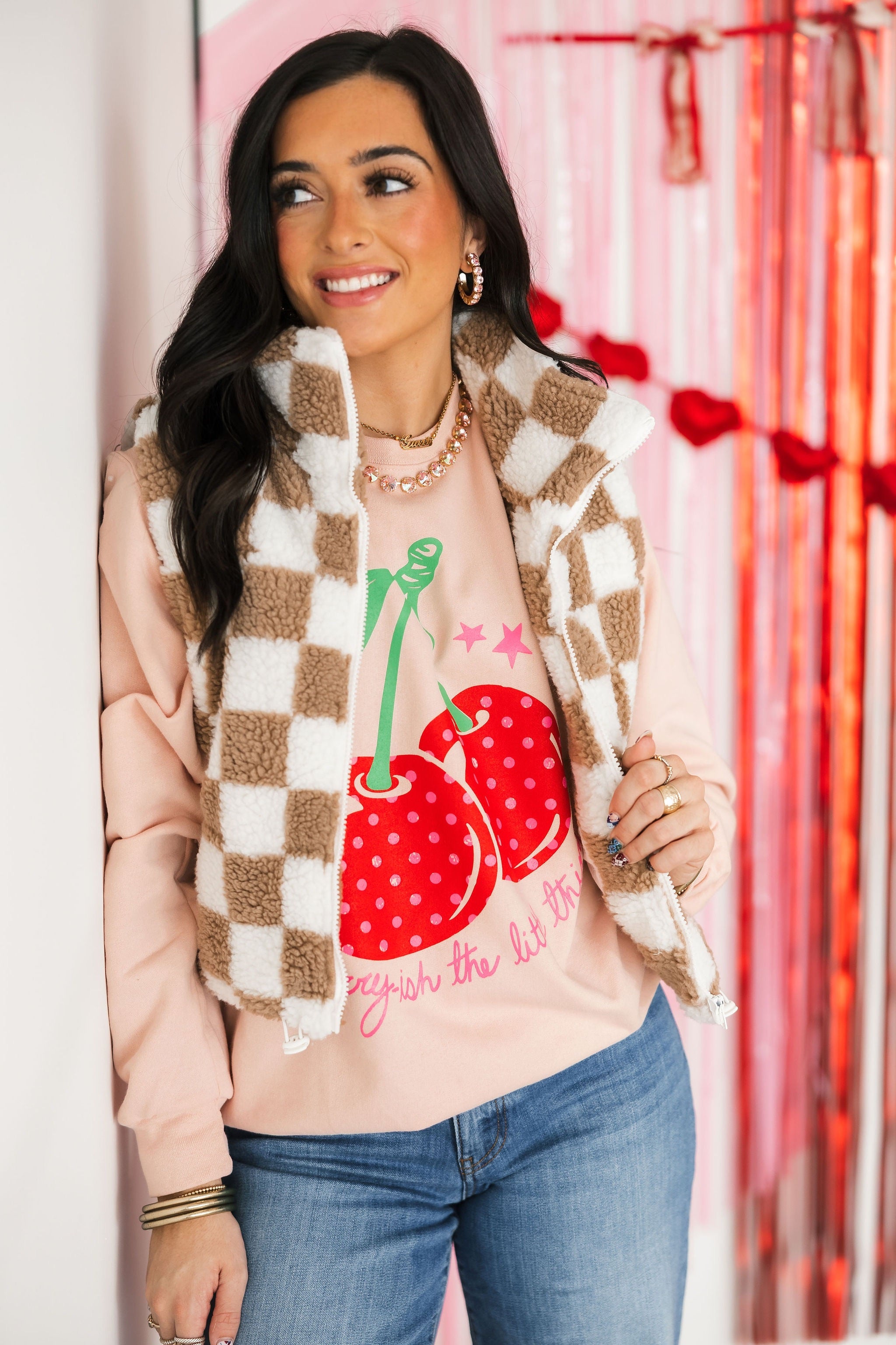 Cherry-Ish The Little Things Crewneck Lexi Jade's Boutique