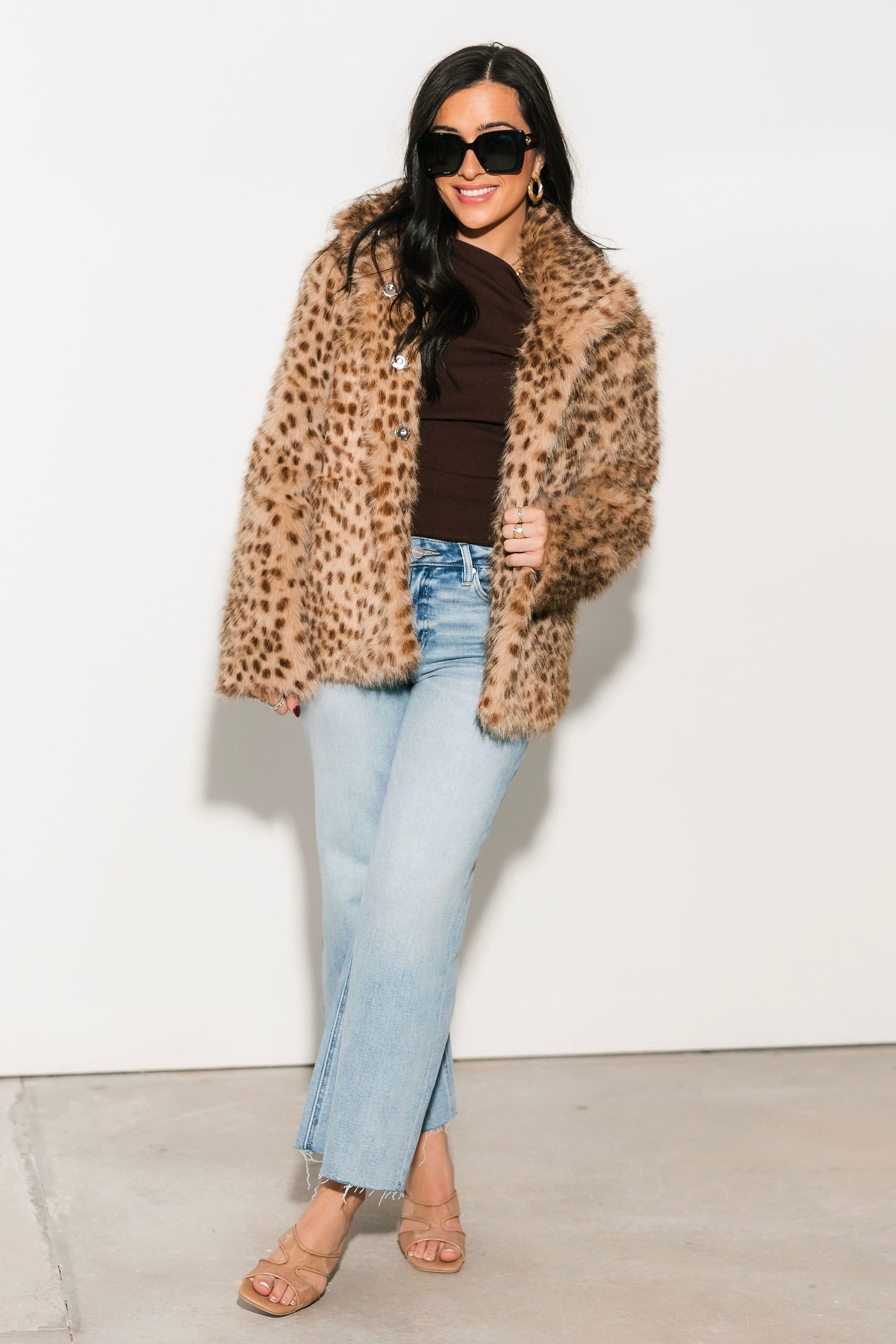 Spotted Faux Fur Jacket Lexi Jade's Boutique