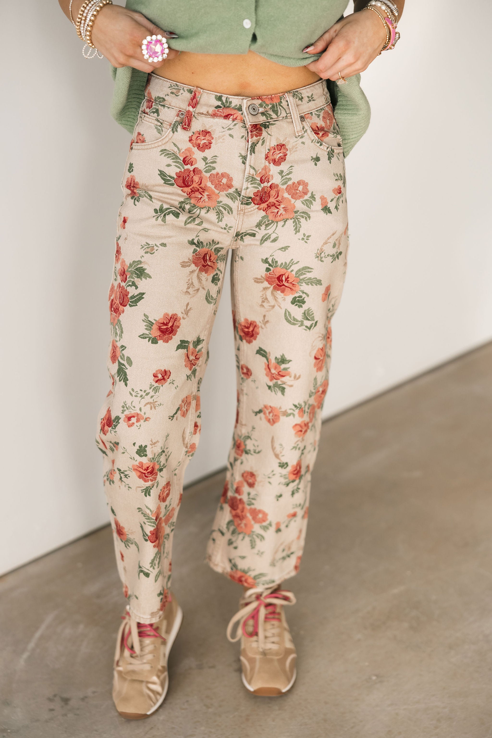 Deep Trance Printed Jeans | Wallpaper Floral Lexi Jade's Boutique