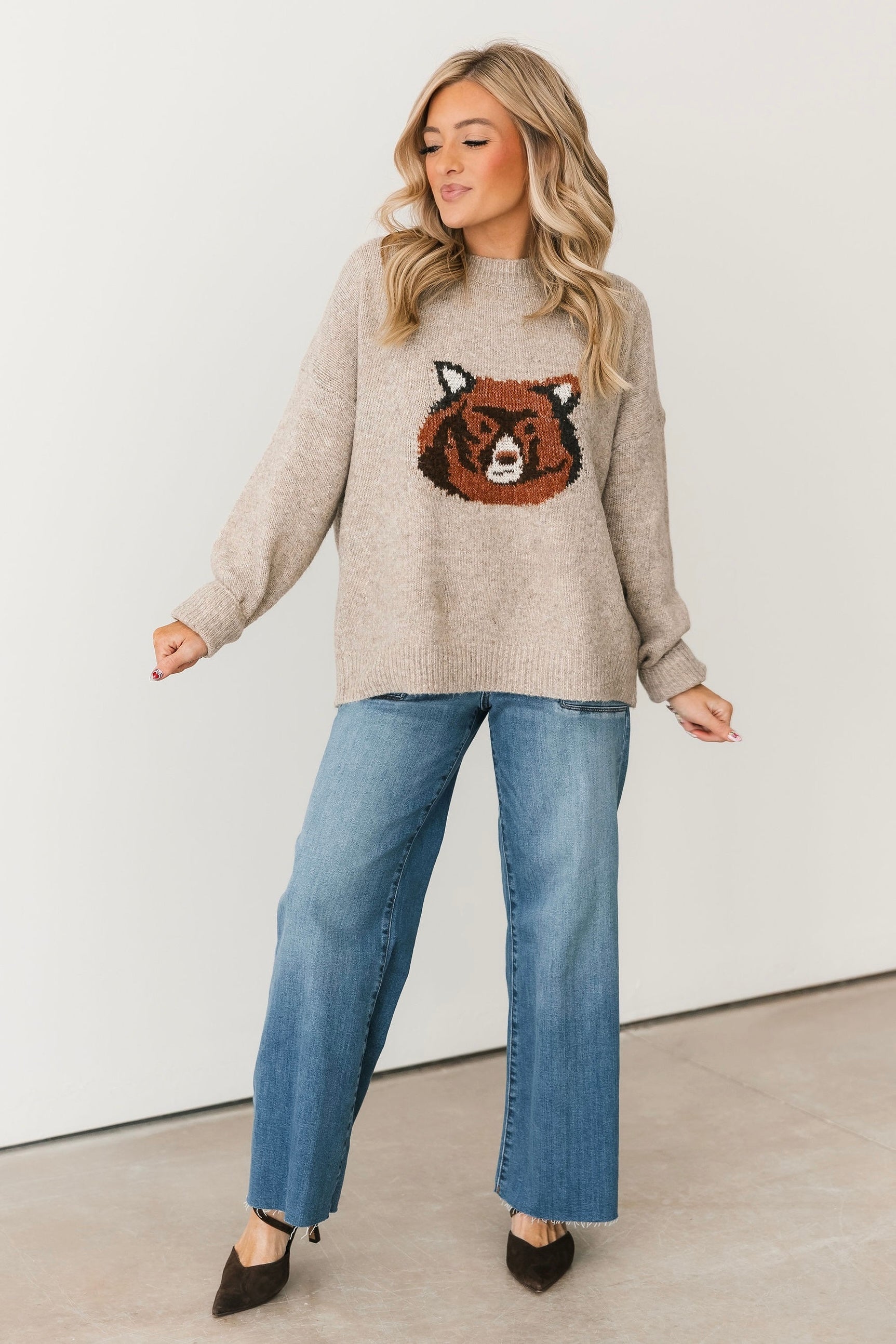 Brown Bear Sweater | Oatmeal Lexi Jade's Boutique