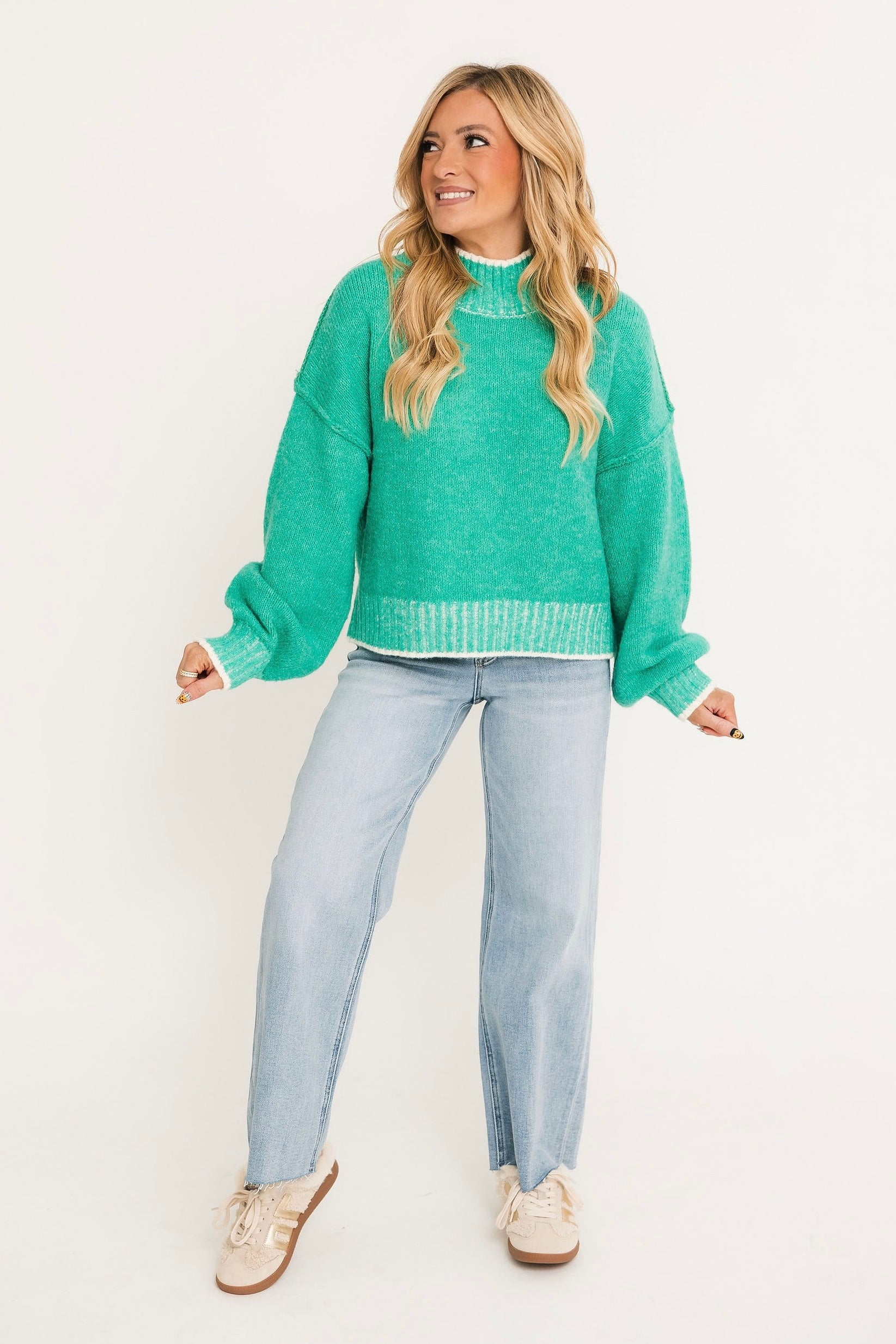 Sunday Stroll Sweater | Green Lexi Jade's Boutique