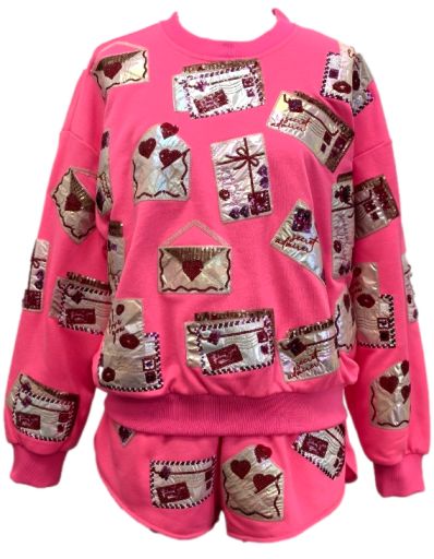 Neon Pink Love Letters Sweatshirt | Queen Of Sparkles Lexi Jade's Boutique