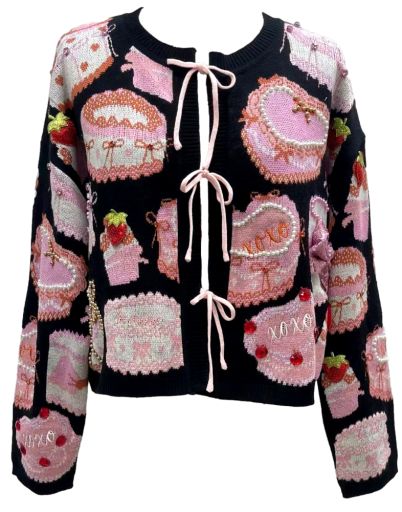 Black Cakes & Pastries Tie Up Sweater | Queen Of Sparkles Lexi Jade's ...